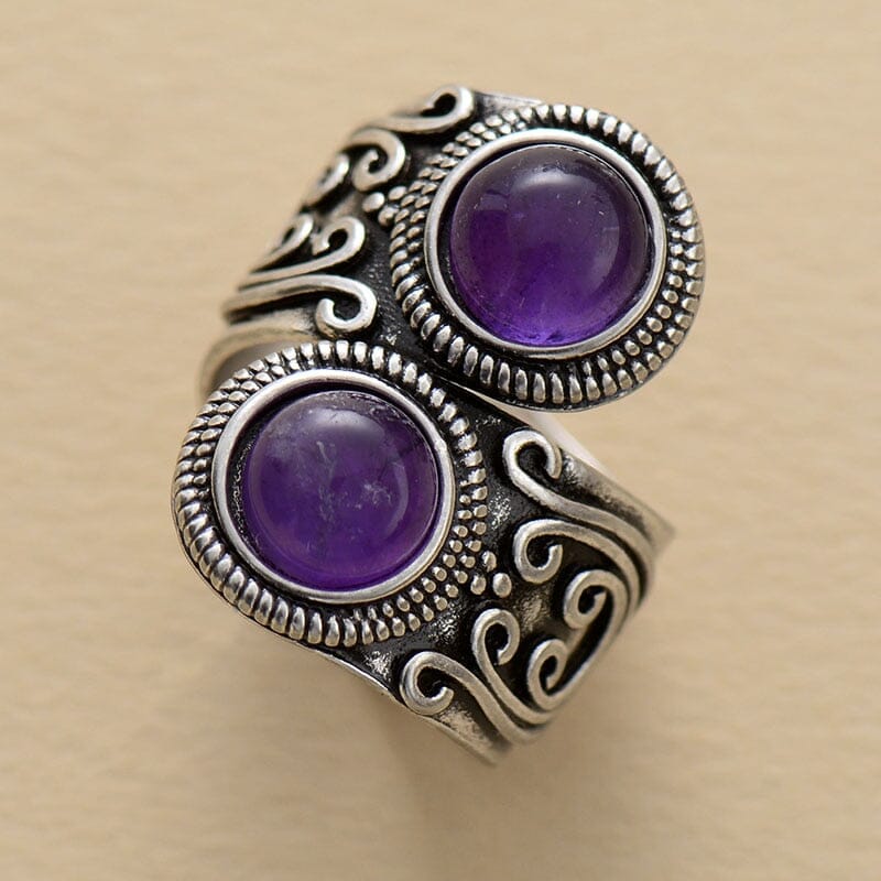 adjustable amethyst ring